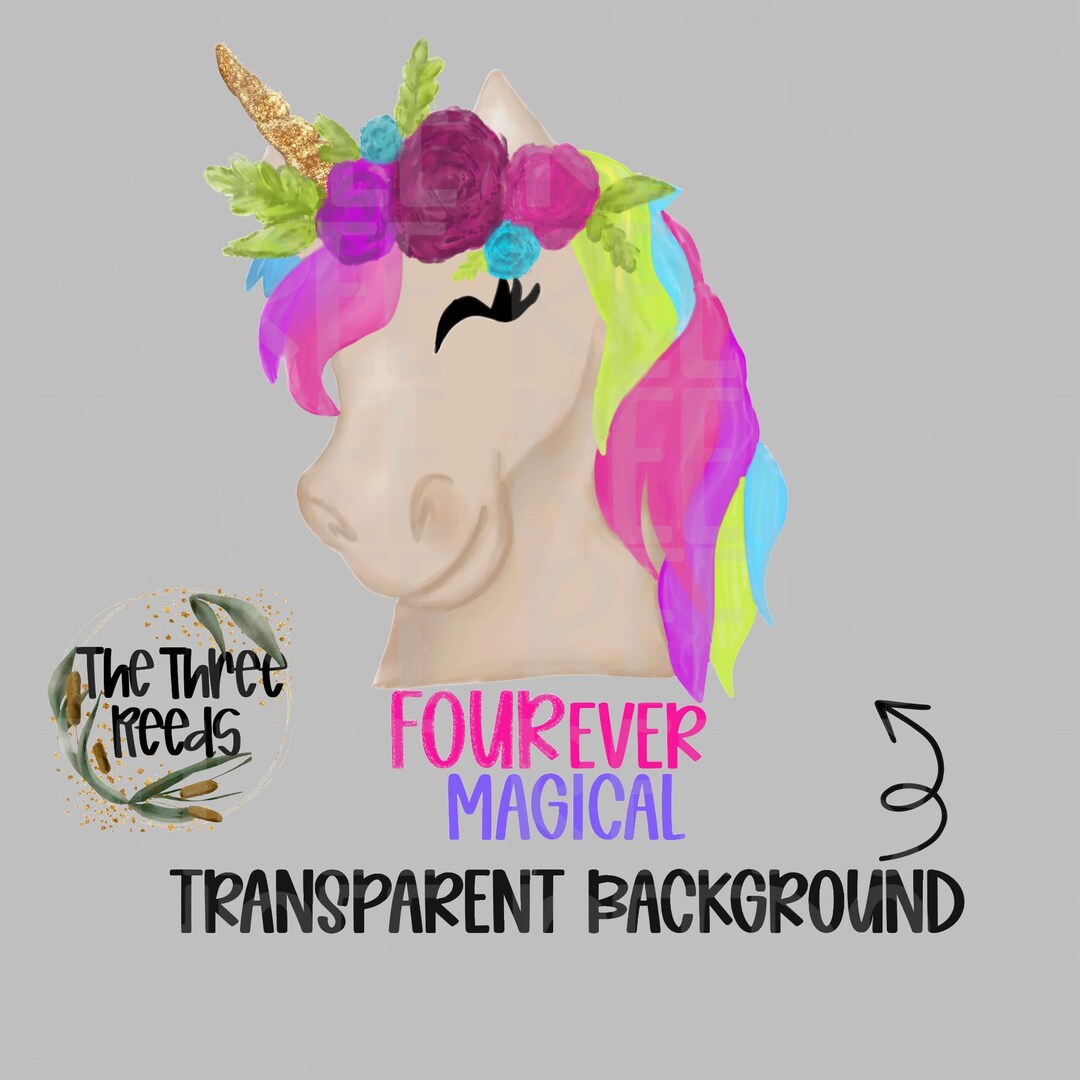 Birthday Unicorn Fourever Magical PNG - Etsy