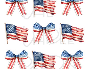 Patriotic Coquette Flag, Girly Bow, 4th of July, RED WHITE BLUE ...