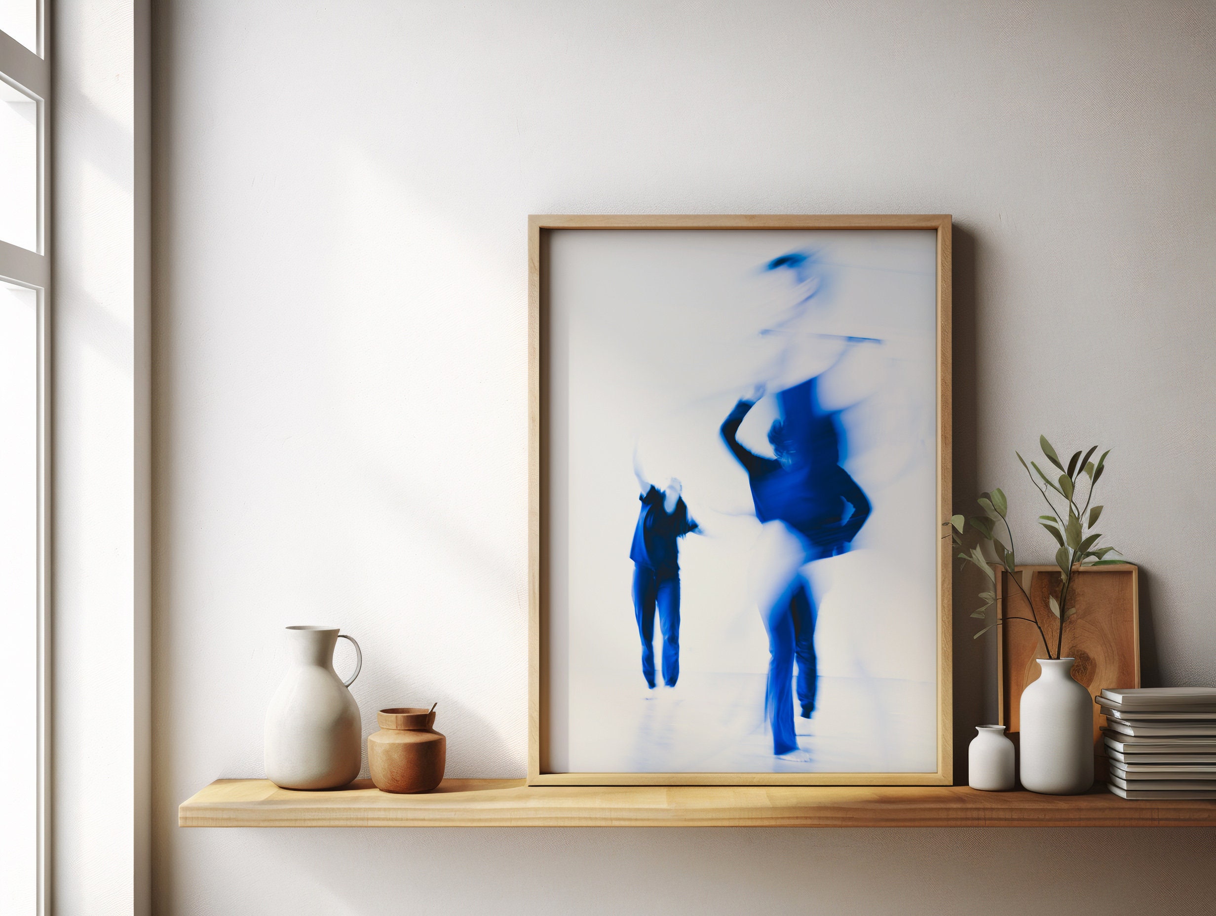 Abstract Blue People Art Print, Unframed 13x18/ 30x45/ 50x70/ 70x100cm ...