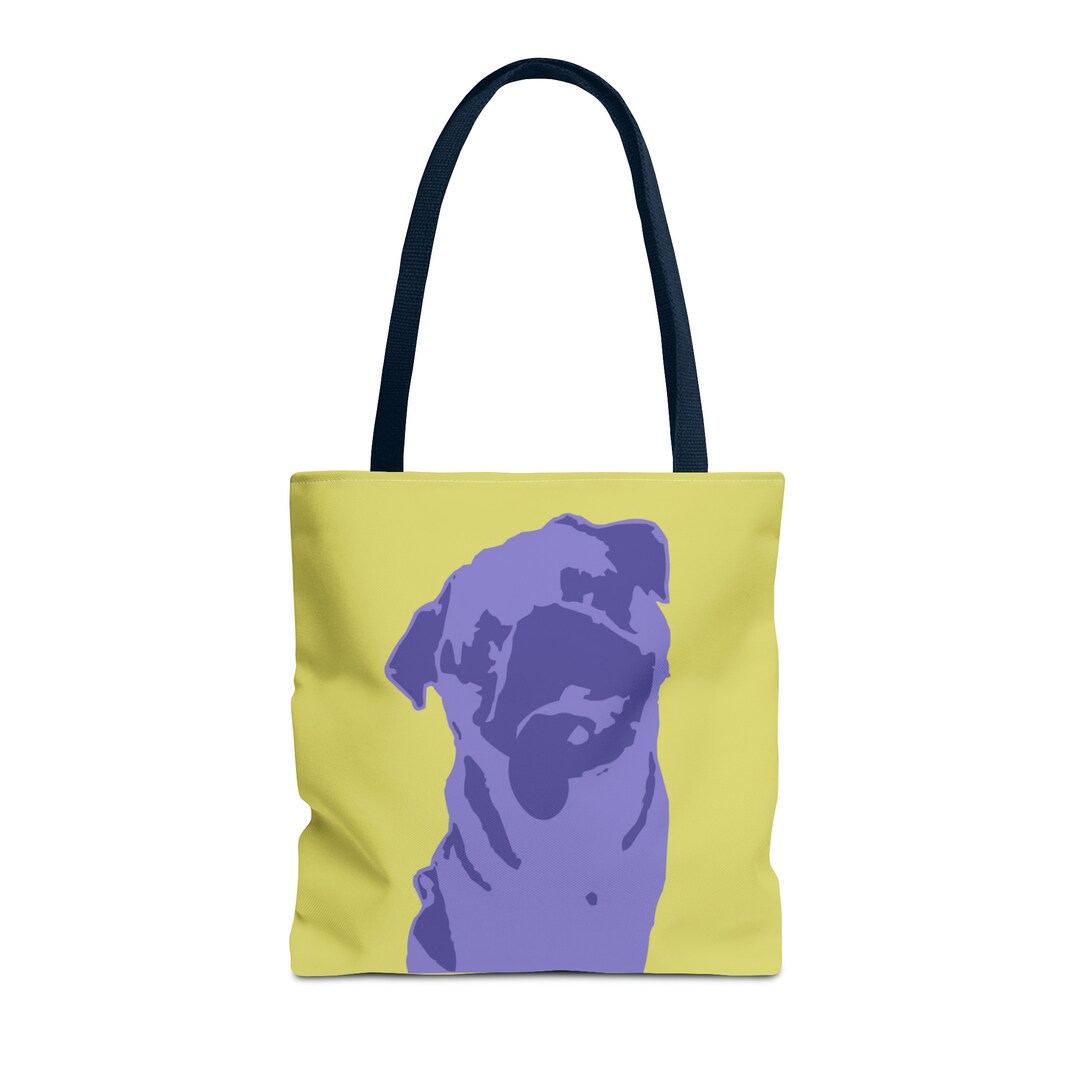 Charming Purple Pug Tote Bag 16x16 Print on Both Sides Free Shipping - Etsy