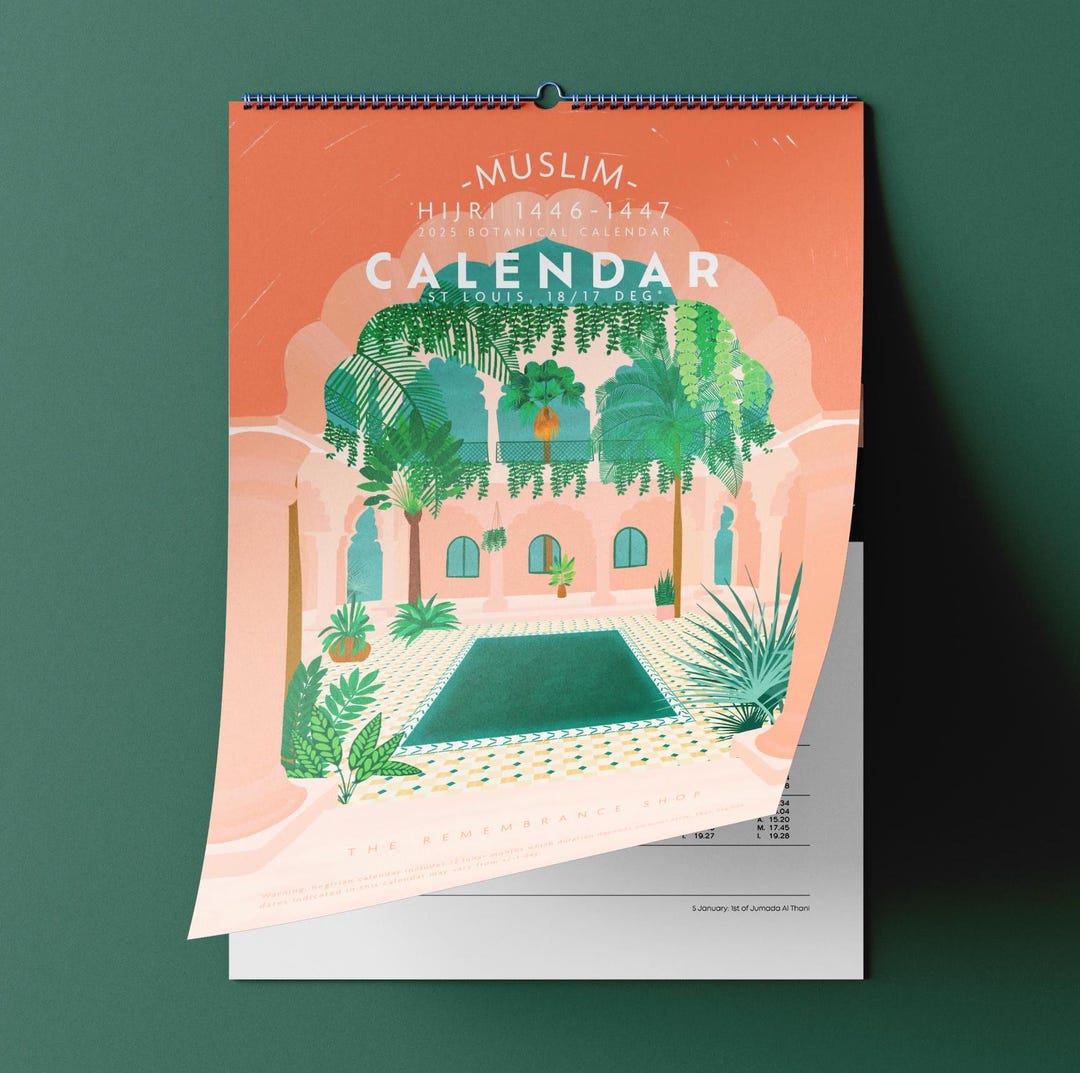 Islamic Calendar 2025 Hijri Dates and Islamic Events Botanical ...