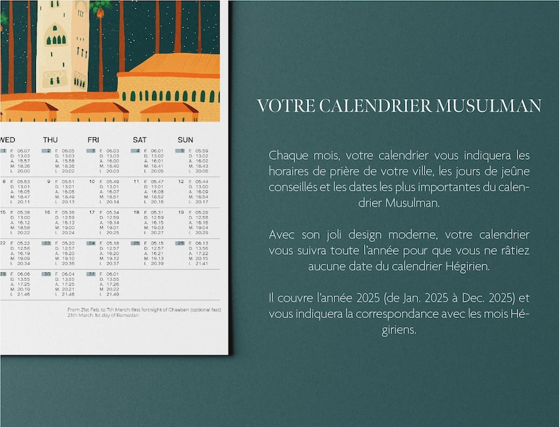 Personalized Muslim Prayer Calendar 2026 - Modern Islamic Design ...