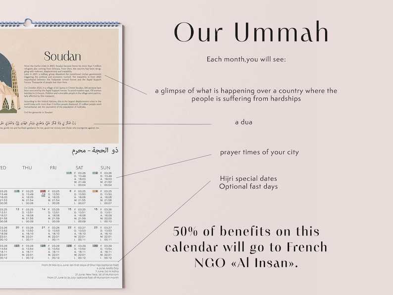 Personalized Muslim Prayer Calendar 2026 - Modern Islamic Design ...