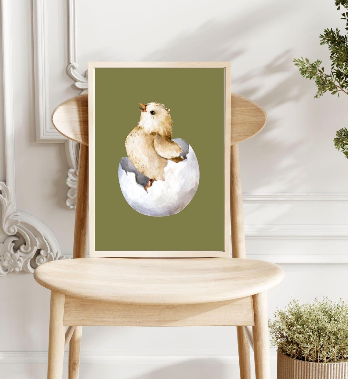 Vintage Baby Chick Nursery PRINTABLE Wall Art | Hatching Chick Nursery ...