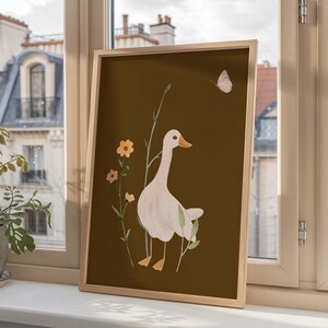Silly Goose Wall Art Cute Goose Poster Neutral Nursery Decor Farm ...
