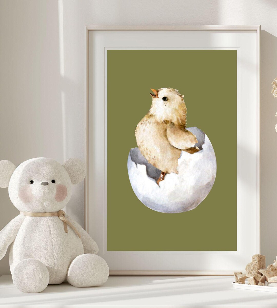 Vintage Baby Chick Nursery PRINTABLE Wall Art | Hatching Chick Nursery ...