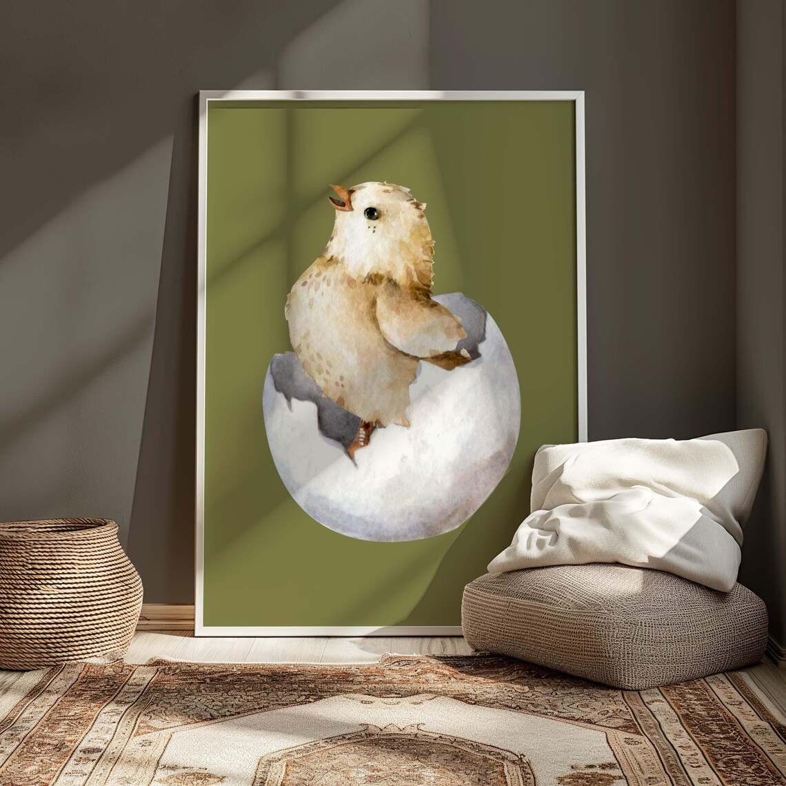 Vintage Baby Chick Nursery PRINTABLE Wall Art | Hatching Chick Nursery ...