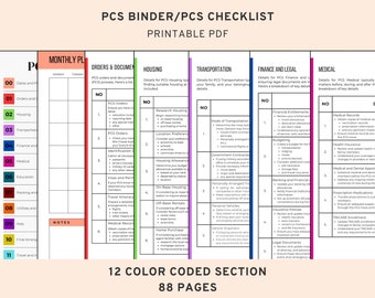 PCS Binder Printable, Military Move Planning Kit, PCS Binder and ...