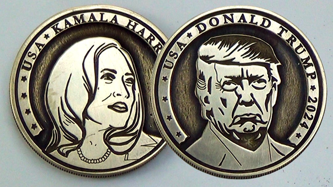 Trump & Harris 2024 Commemorative Coin: Political Gift - Etsy