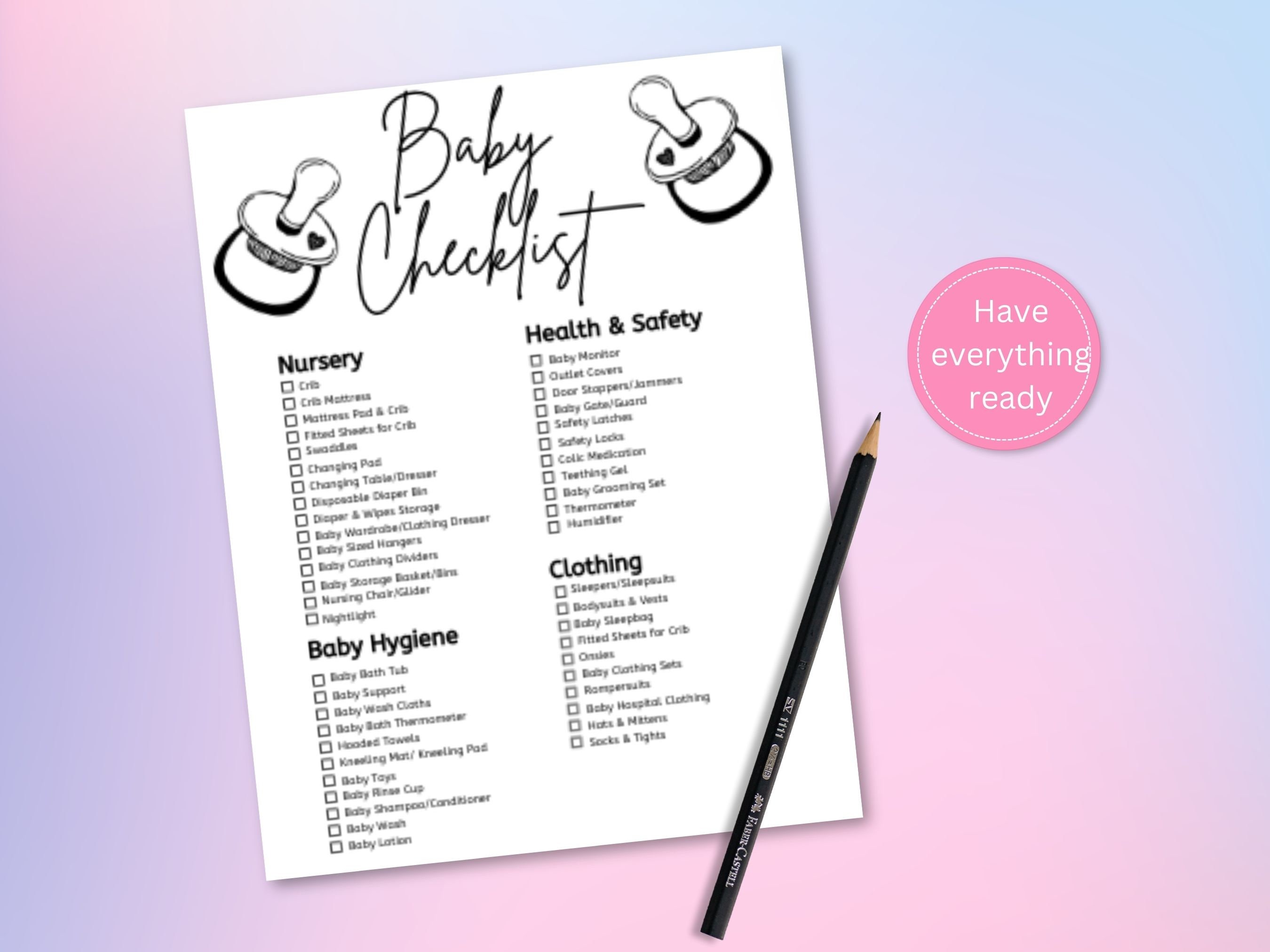 Baby Checklist, Newborn Essentials, Checklist, Pregnancy, New Baby ...