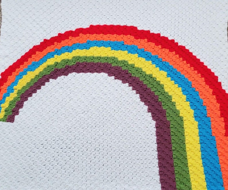 Vivid Rainbow Blanket C2C Pattern - Etsy