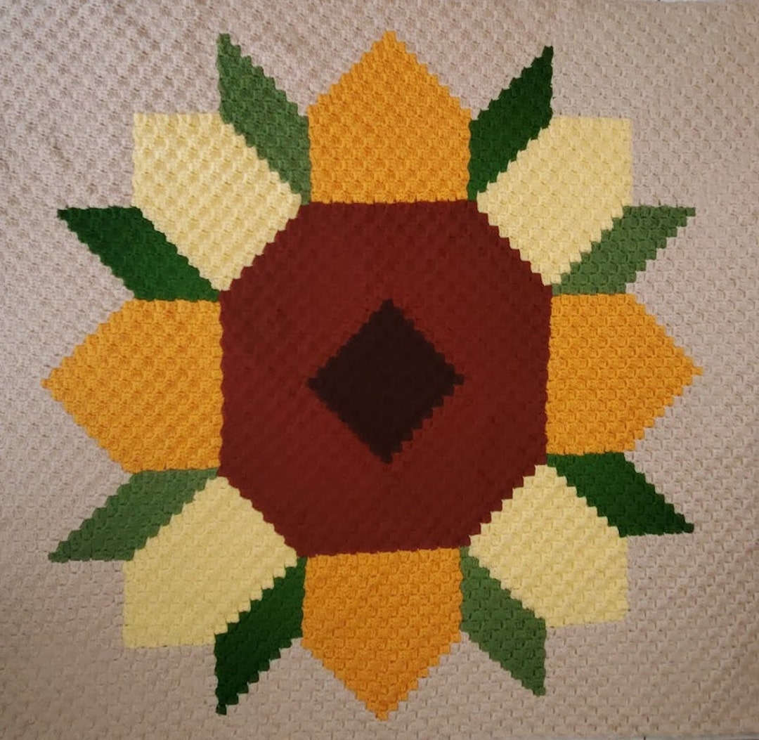Autumn Sunflower Quilt Afghan C2C Pattern - Etsy