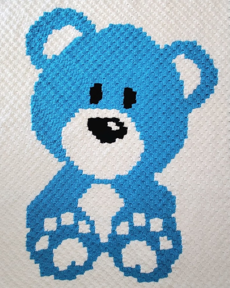 Blue-bear-y Blanket C2C Pattern - Etsy