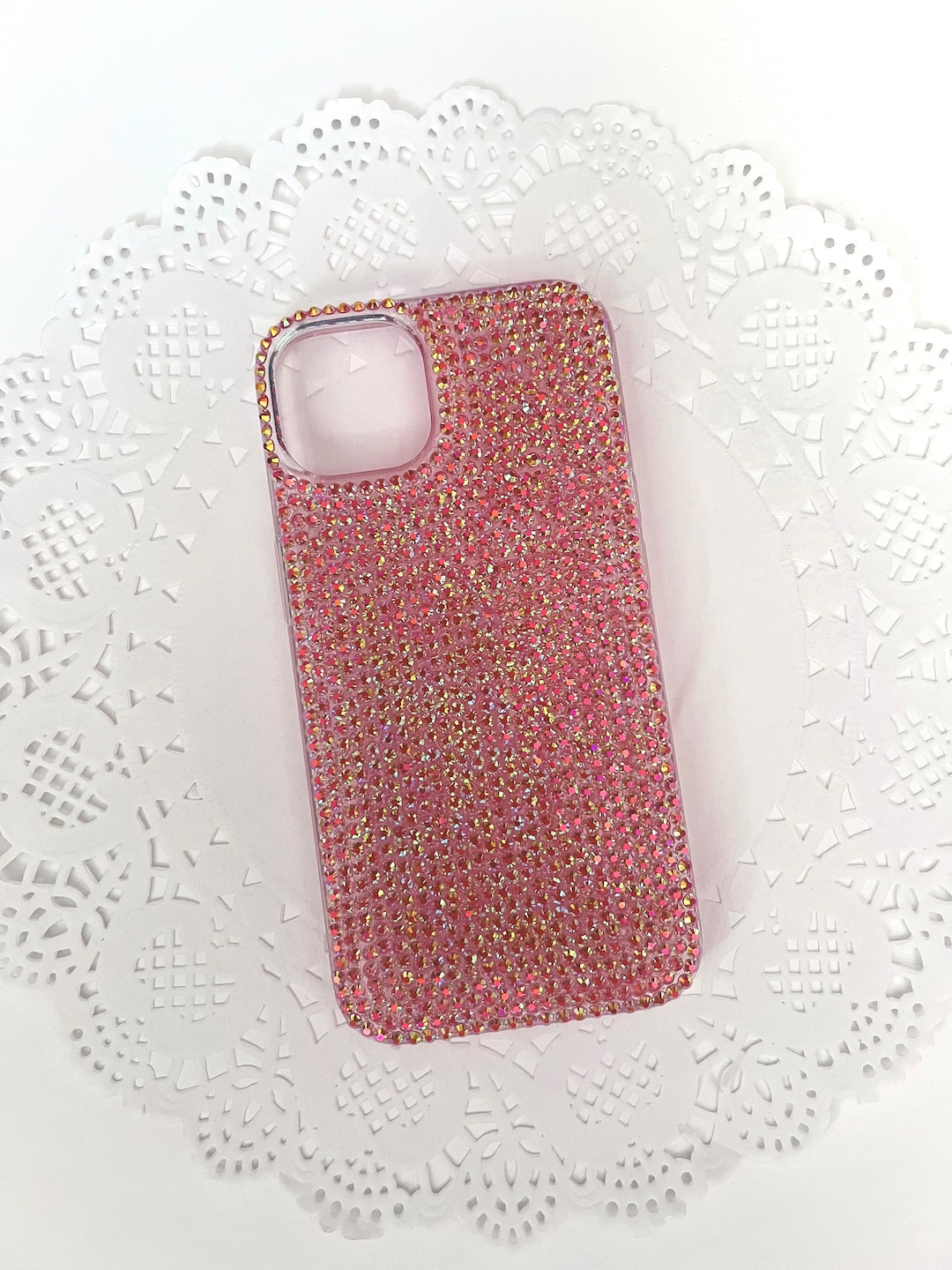 Cute Red Rhinestone iPhone 13 Case Handmade Resin Rhinestones, Crystals ...