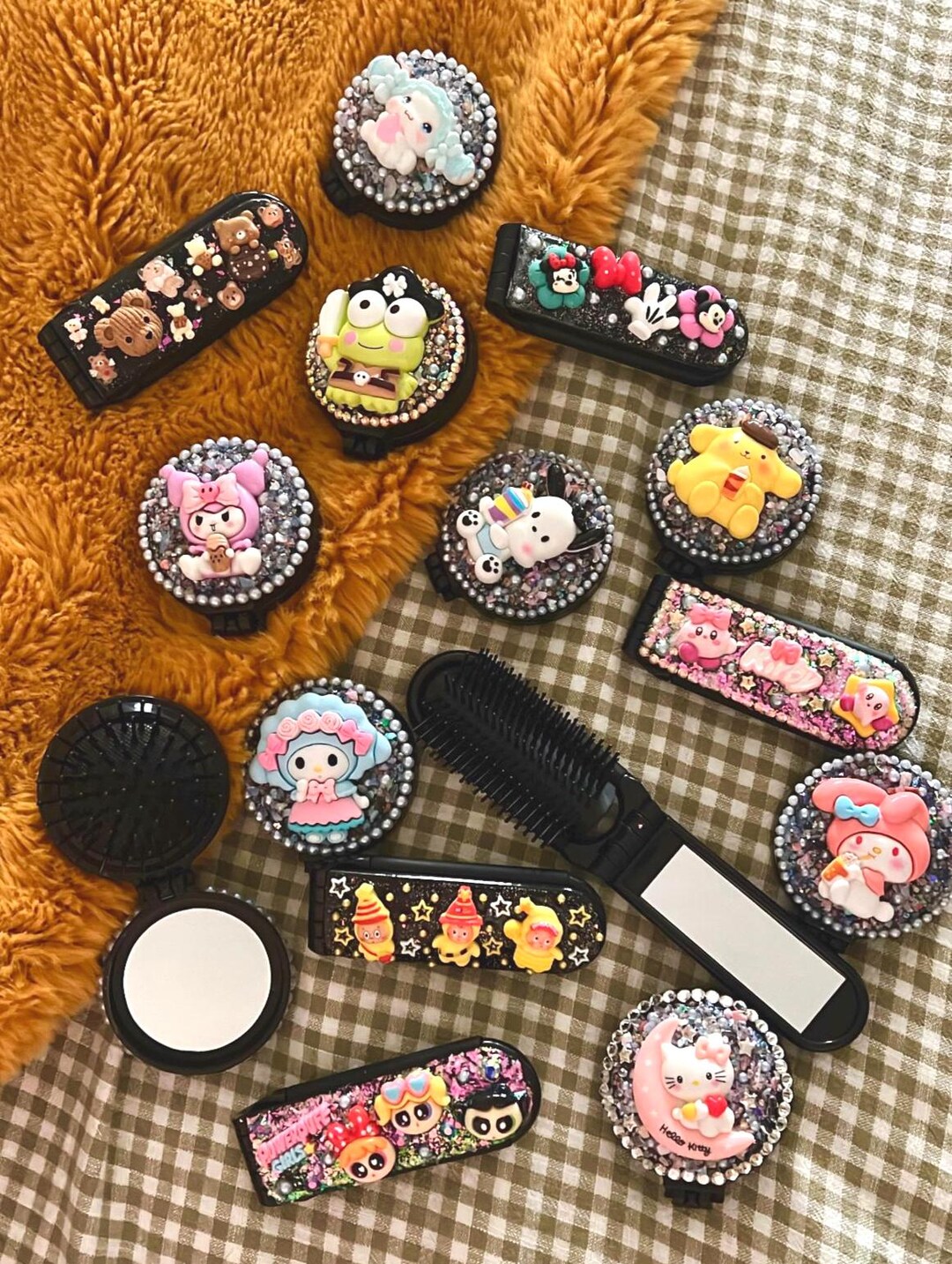 Sanrio, Powerpuff Girls, Butter Bear Inspired Compact Mirror & Brush ...