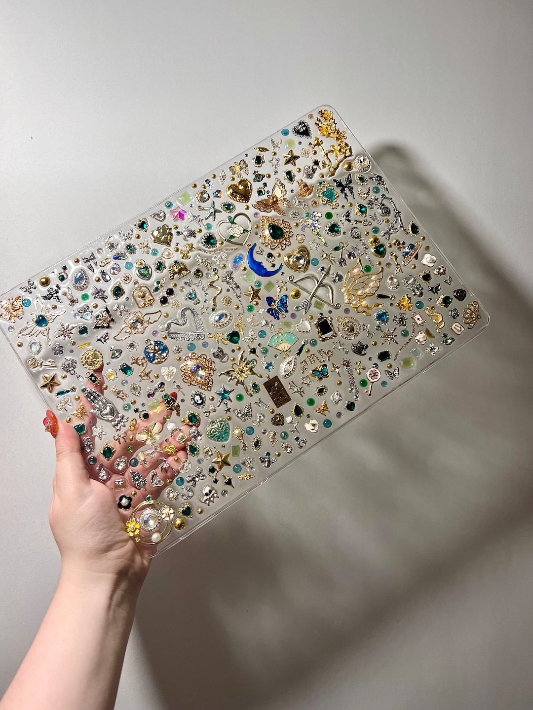 Custom Resin Laptop Case: Glitter Charms, Kawaii Junk Style - Etsy