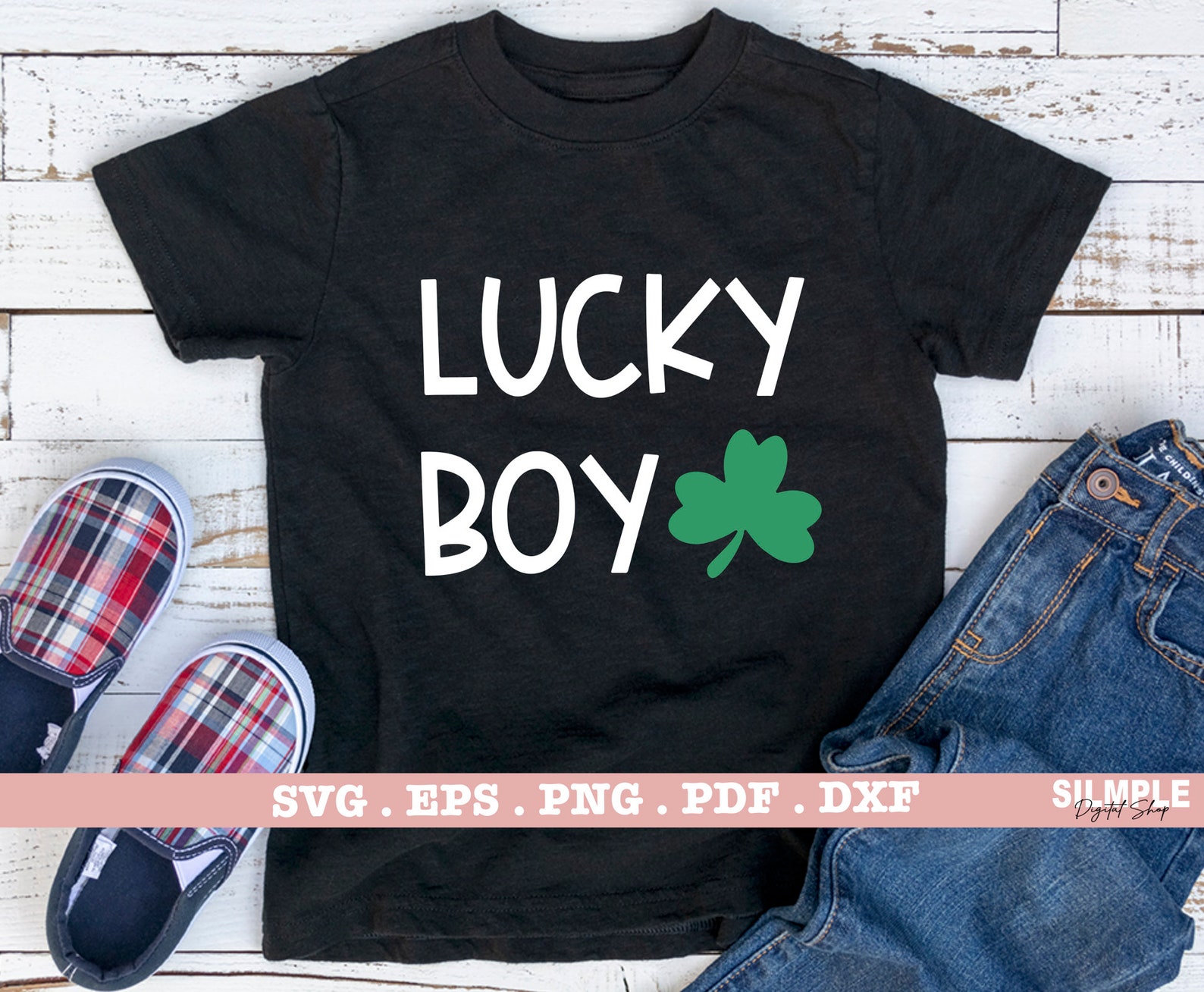 St Patricks Day SVG, Clipart Digital Download for Kids, Lucky Boy Png ...