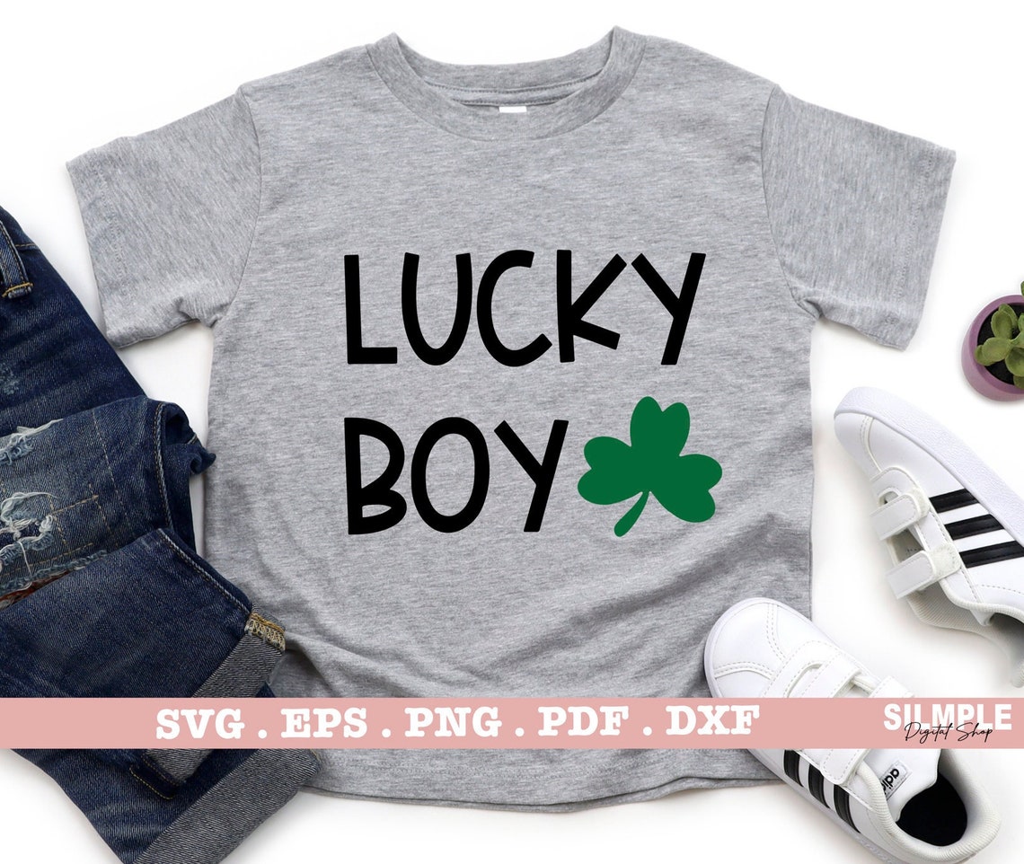 St Patricks Day SVG, Clipart Digital Download for Kids, Lucky Boy Png ...