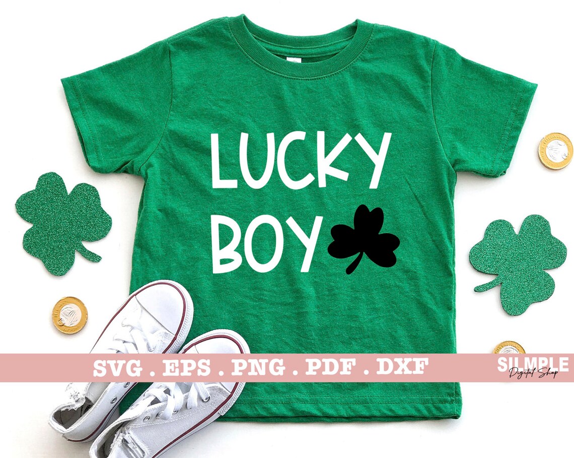 St Patricks Day SVG, Clipart Digital Download for Kids, Lucky Boy Png ...