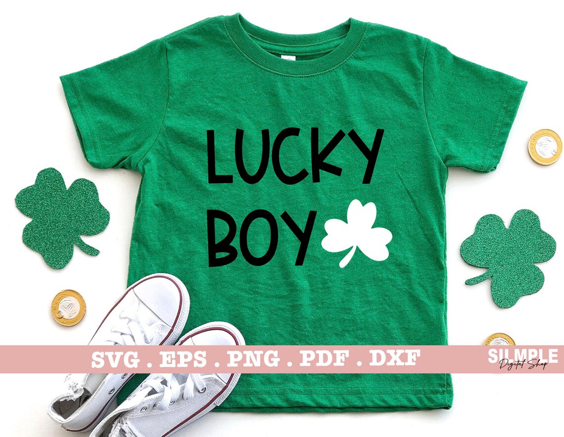 St Patricks Day SVG, Clipart Digital Download for Kids, Lucky Boy Png ...