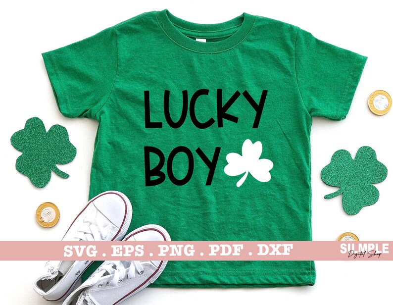 St Patricks Day SVG, Clipart Digital Download for Kids, Lucky Boy Png ...
