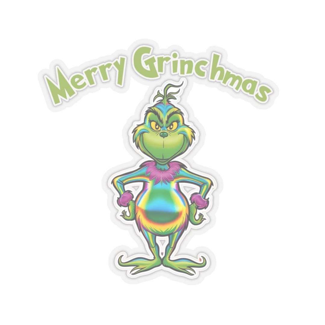 Grinch Sticker, Christmas Decal, Laptop Sticker, Water Bottle Decal ...