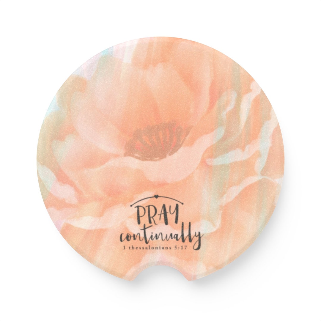 Pray Continually Car Coaster, Bible Verse Coaster, Car Accessories ...