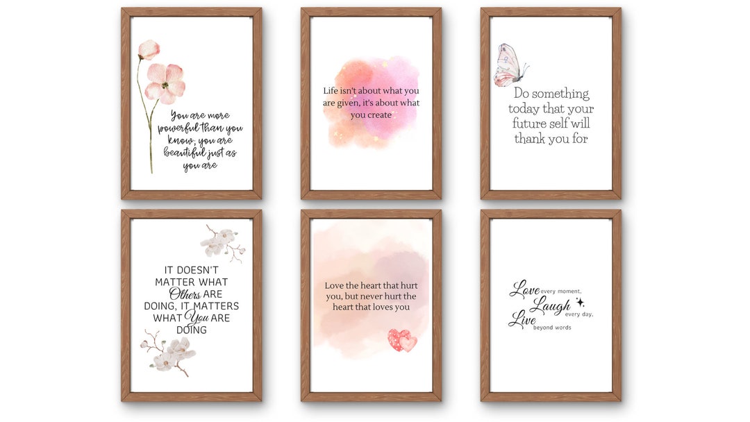 Inspirational Quotes About Life Wall Art Bundle Affirmation Prints - Etsy