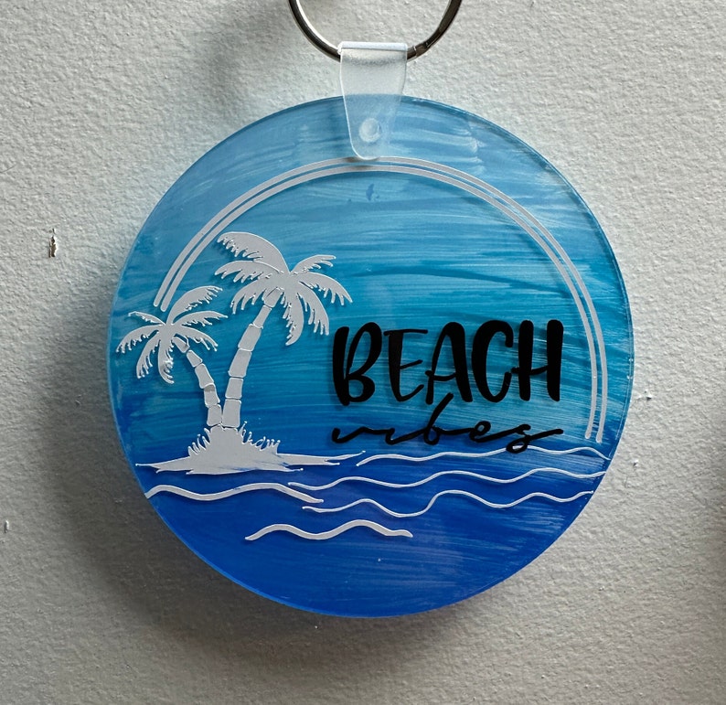 Beach Vibes Acrylic Keychain - Etsy