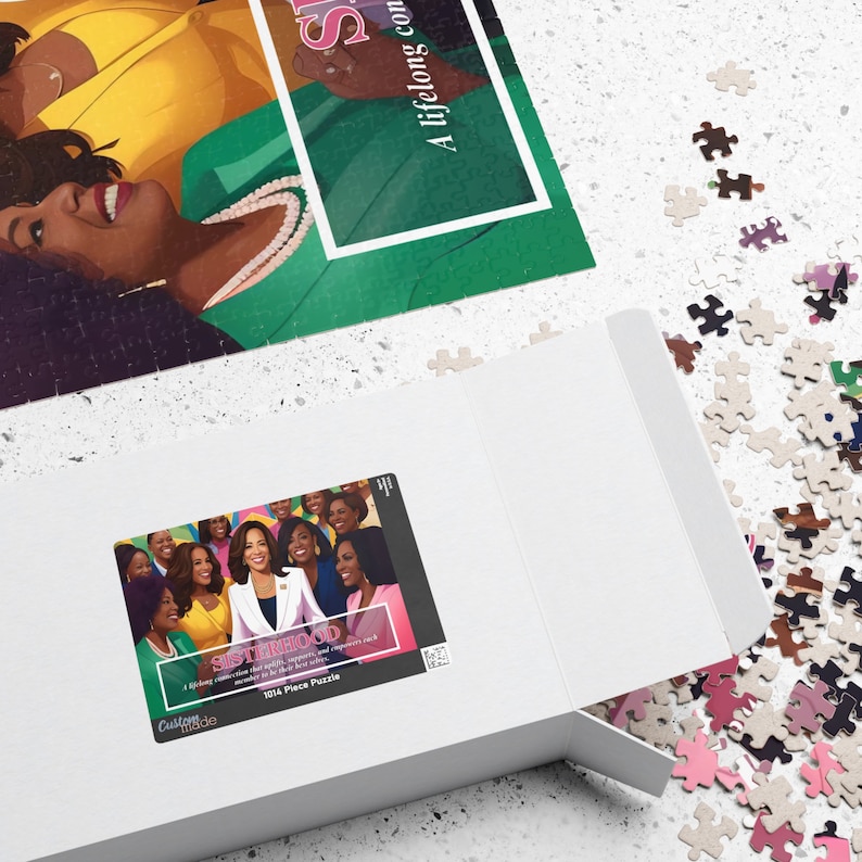 Kamala Harris Jigsaw Puzzle, Sisterhood, AKA Pink & Green, Perfect Gift ...