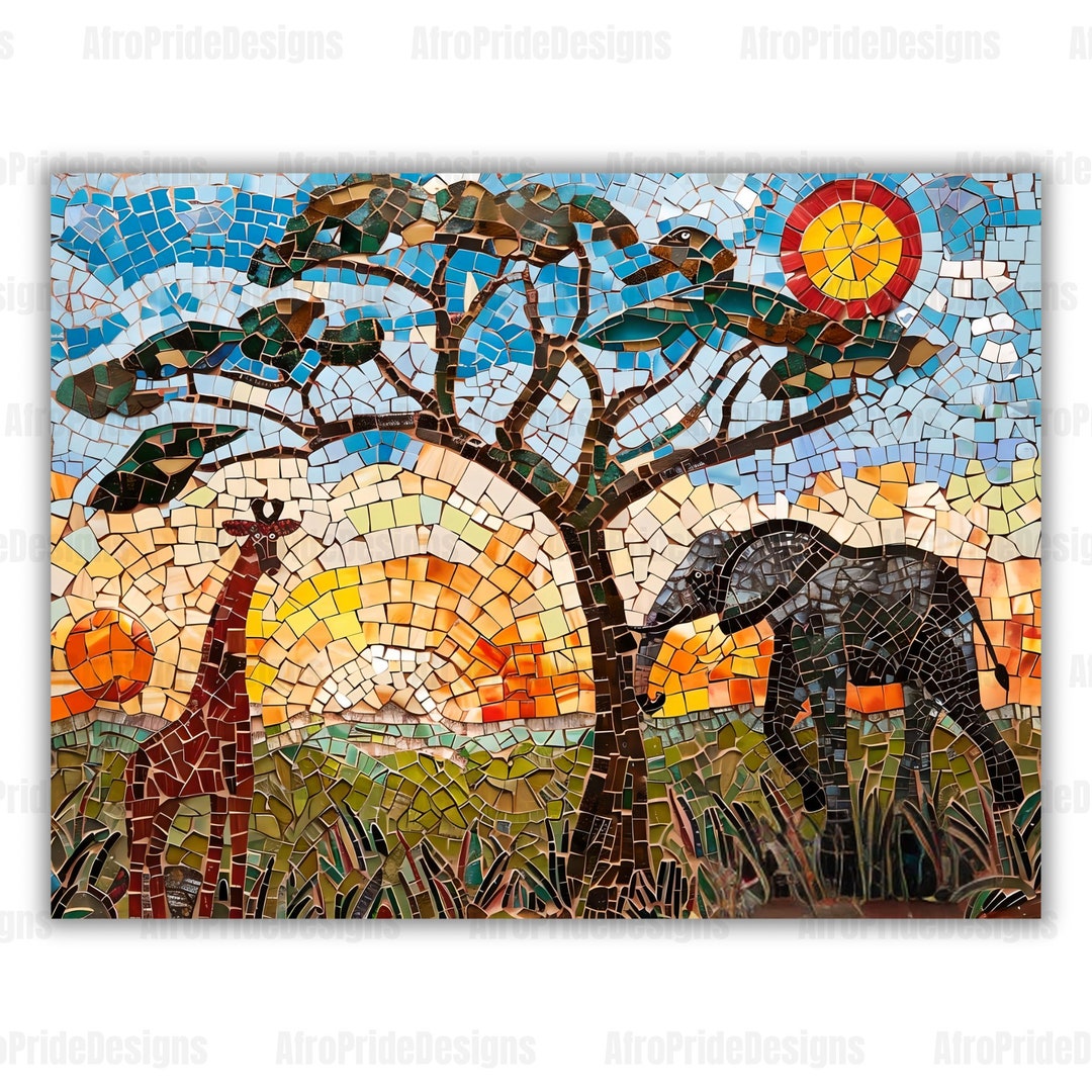 African Savanna Art Jigsaw Puzzle - Animal Lover Gift for Her/him - 100 ...