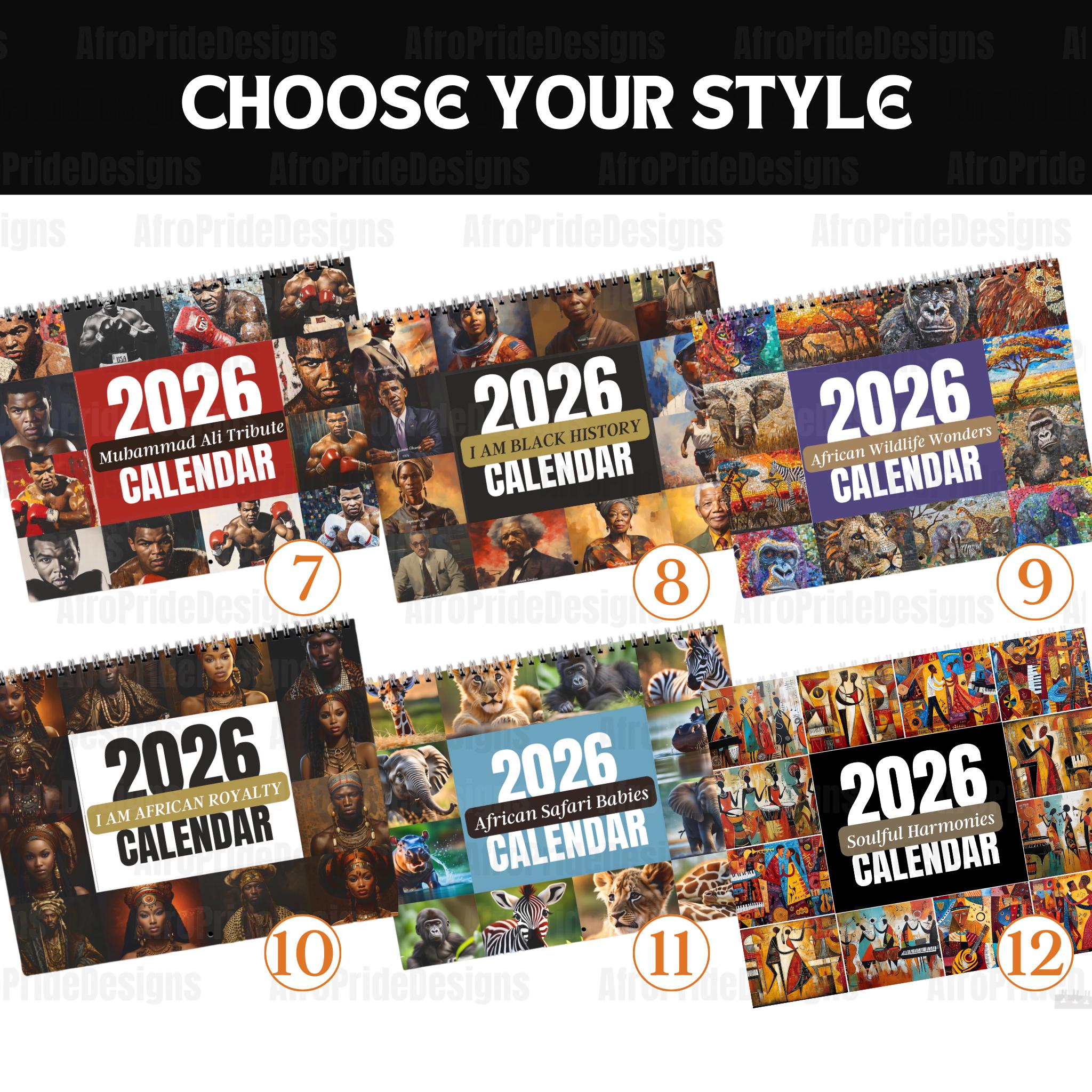 Large Wall Calendar, African American Art, 2026 Wall/desktop Planner ...