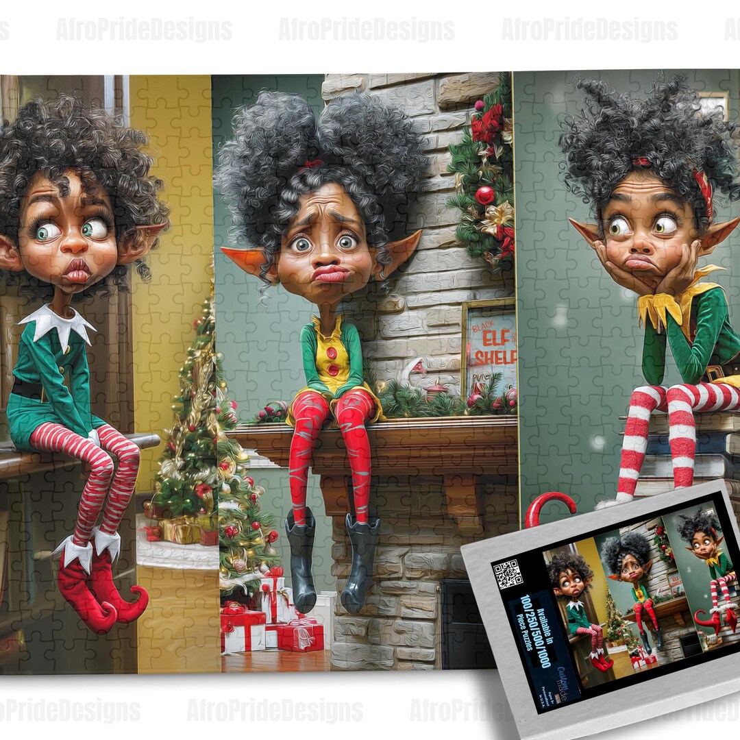 African American Elves Puzzle, Humorous Christmas Gifts for Her/him ...