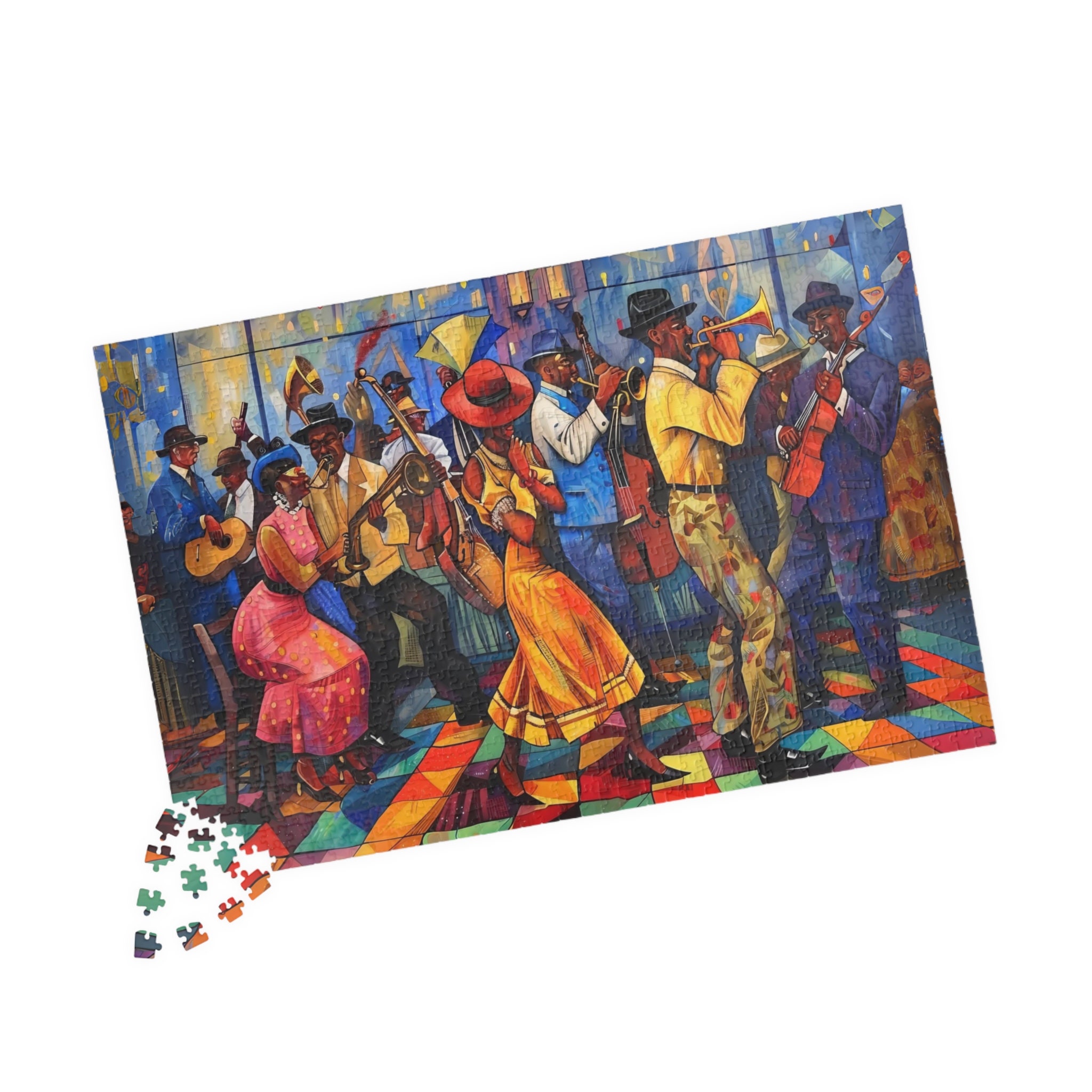 Harlem Renaissance Jazz Club Art Jigsaw Puzzle Unique Gifts, Black Art ...