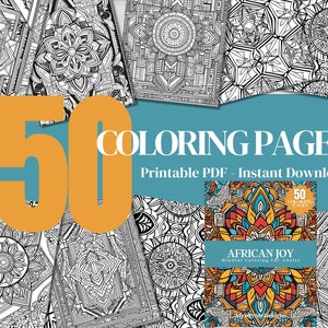 Coloring Pages for Adults - African Mandalas, Instant PDF Download ...