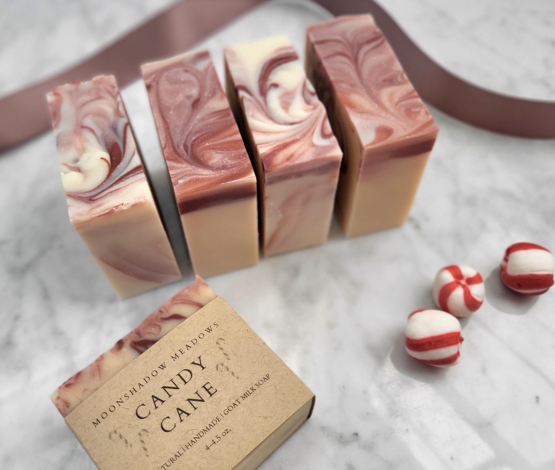 Candy Cane Soap Peppermint Goat Milk Soap Gift Set Stocking Stuffer ...