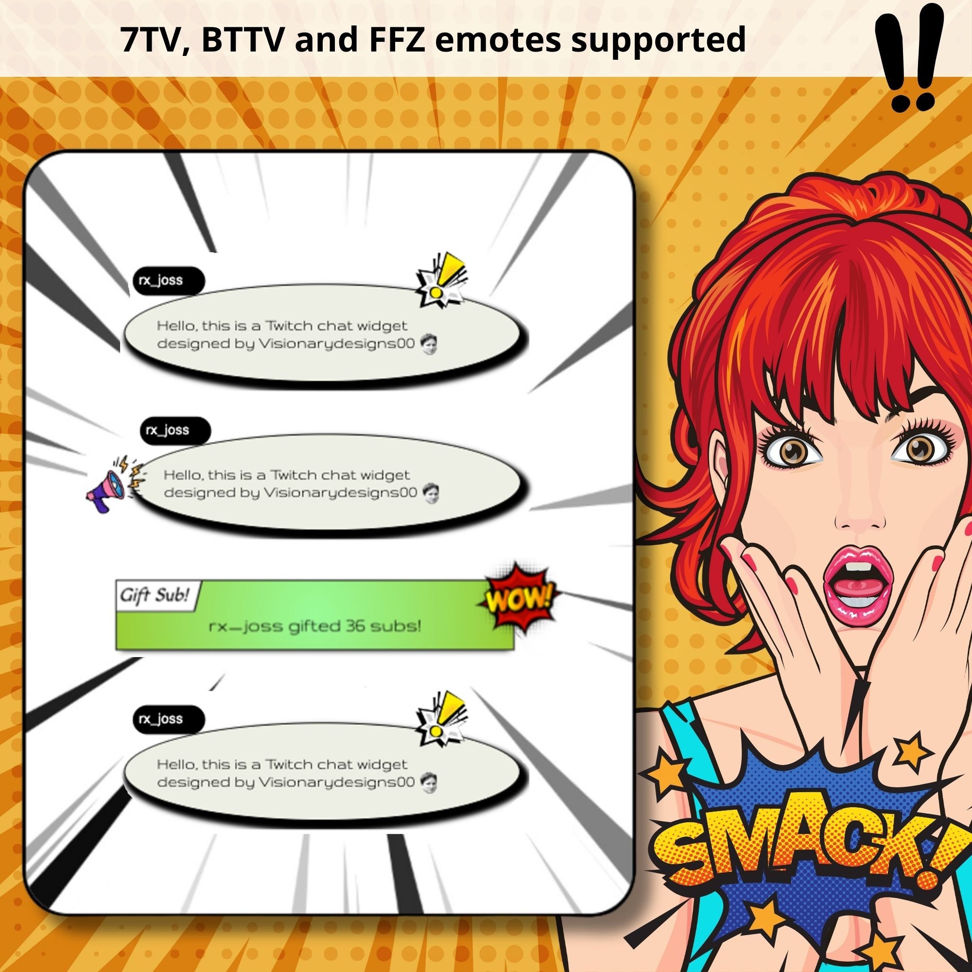 Twitch Chat Widget Bundle, Animated Comics Bubbles Design. Set It up in ...