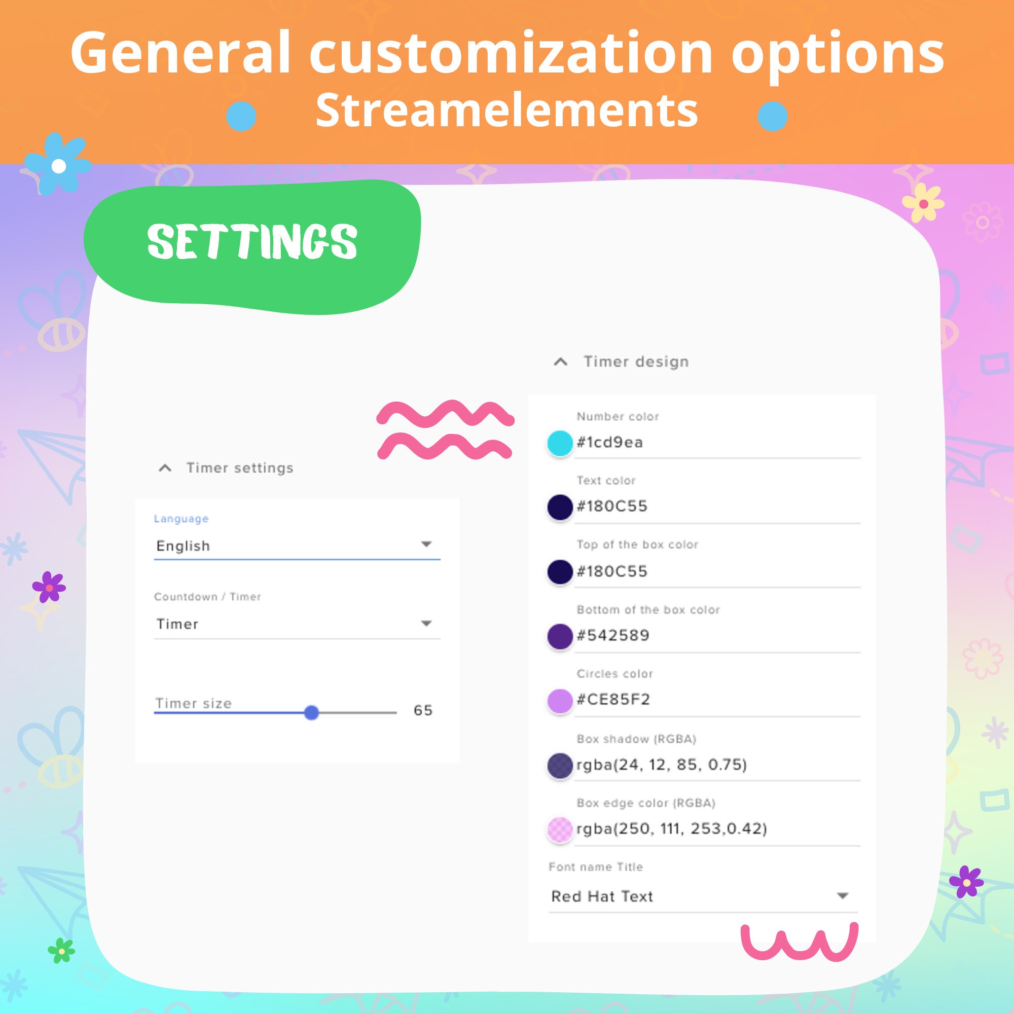 Cute Stream Timer Widget for Twitch or Youtube | Color and Font ...