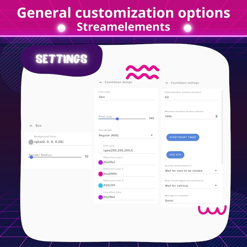 Glitchy Subathon and Megathon 30 Min Timer Streamelements Widget. Customizable Template ...