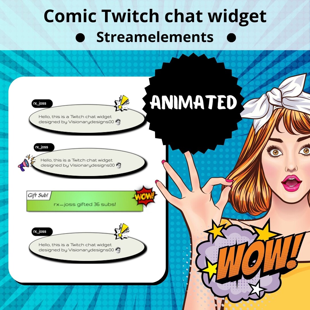 Twitch Chat Widget, Amazing Comic Design. Settings in Streamelements ...