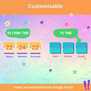 Cute Stream Timer Widget for Twitch or Youtube | Color and Font ...