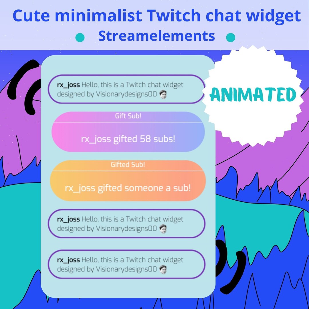 Cute Animated Twitch Stream Chat Widget, Setup in Streamelements ...