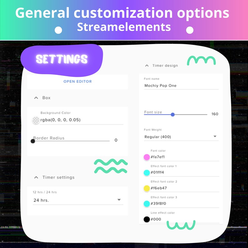 Time Stream Widget for Twitch, Customizable in Streamelements OBS, 12 ...
