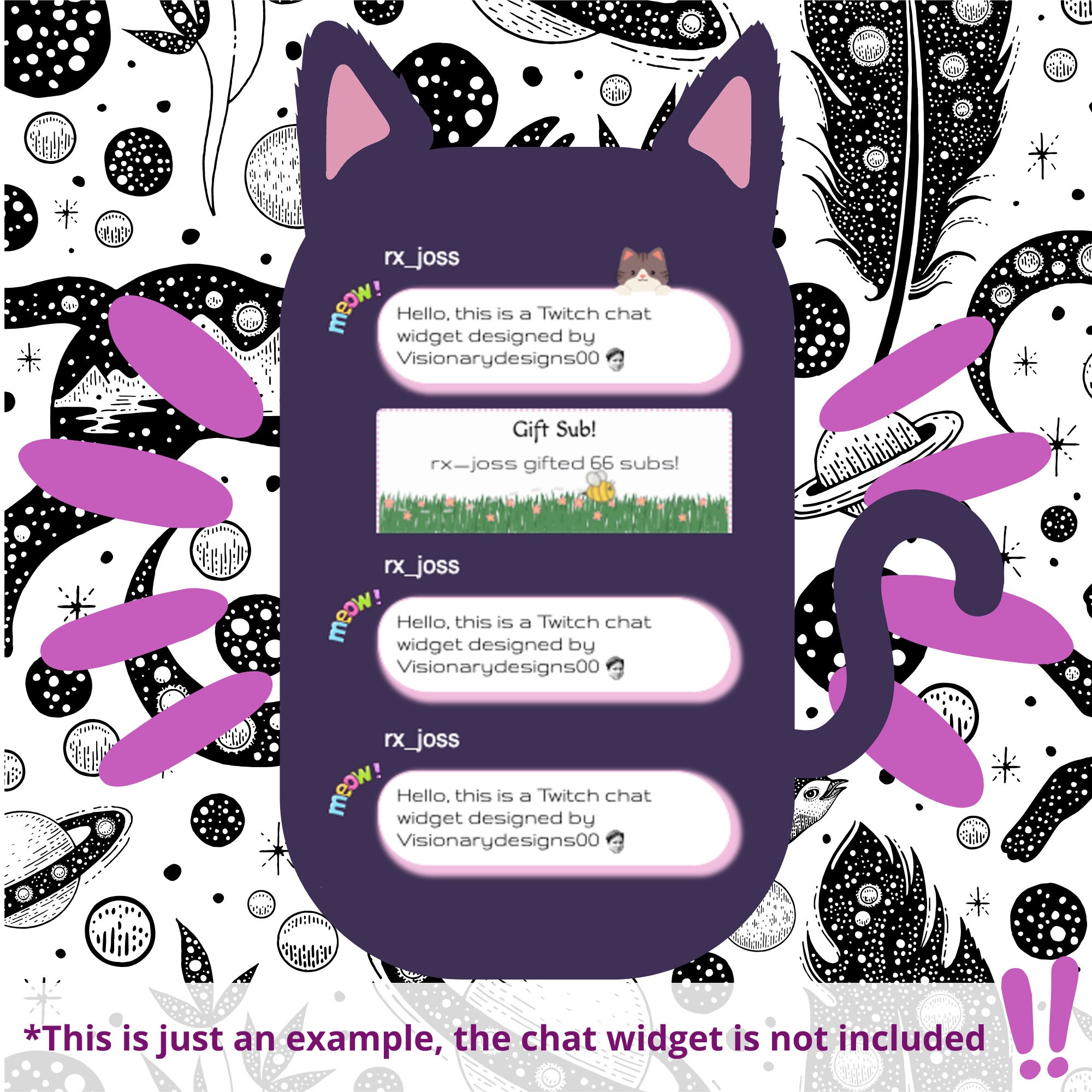 Animated Twitch Chatbox, Cats Style. Setup in Streamelements. Ideal for ...