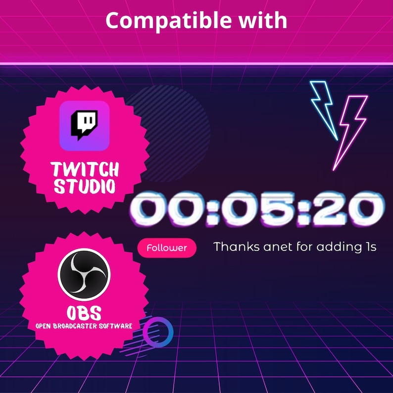 Glitchy Subathon and Megathon 30 Min Timer Streamelements Widget ...