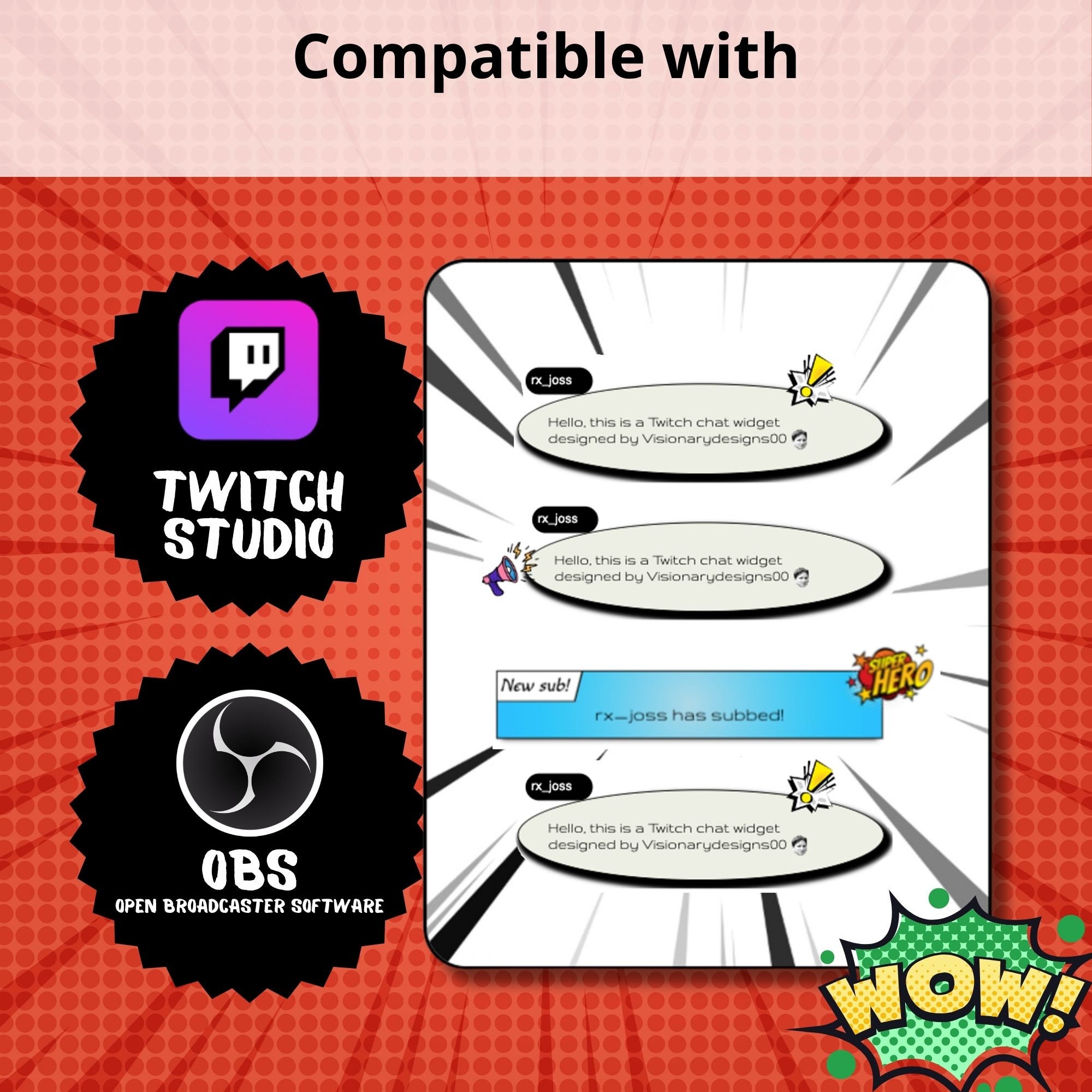 Twitch Chat Widget Bundle, Animated Comics Bubbles Design. Set It up in ...