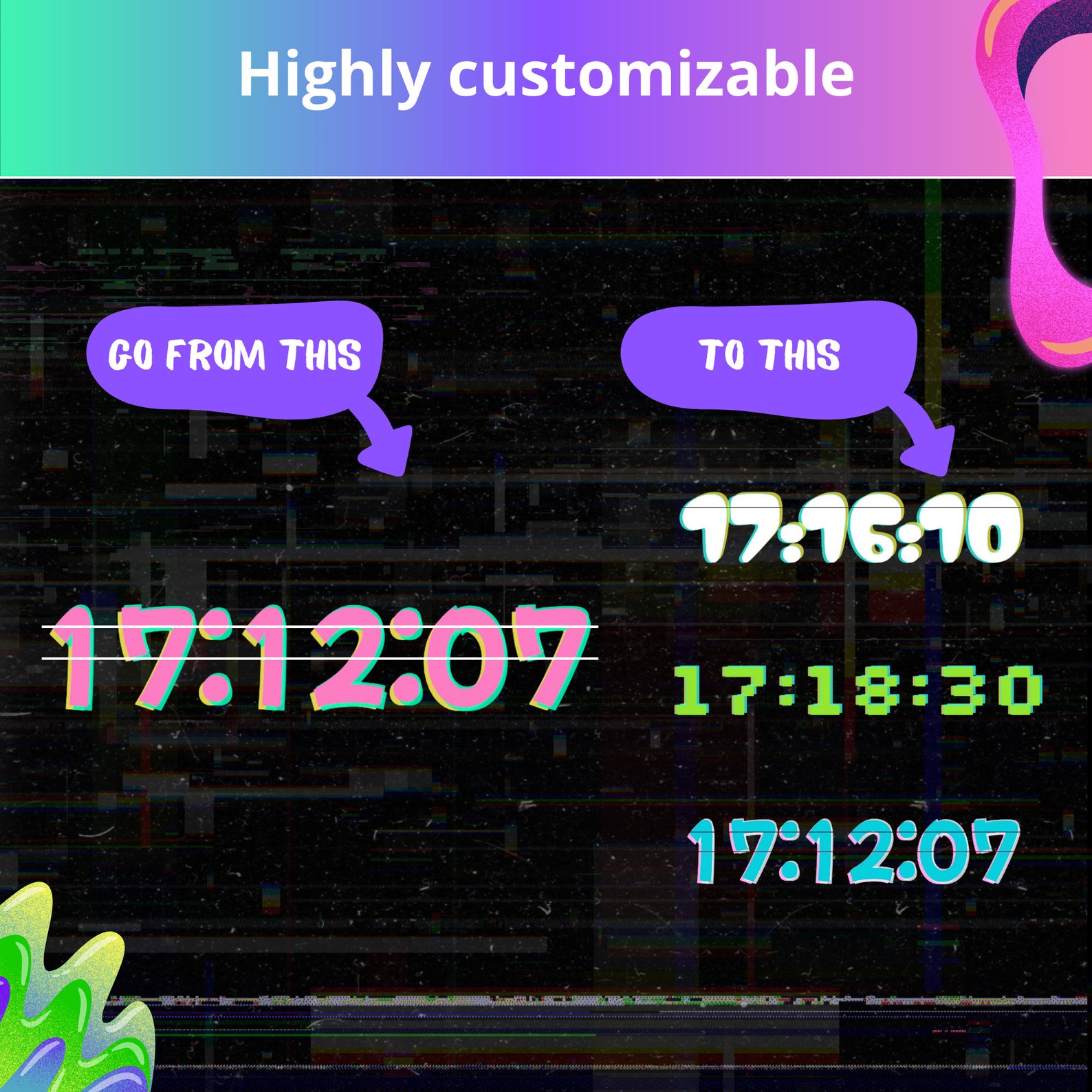 Time Stream Widget for Twitch, Customizable in Streamelements OBS, 12 ...