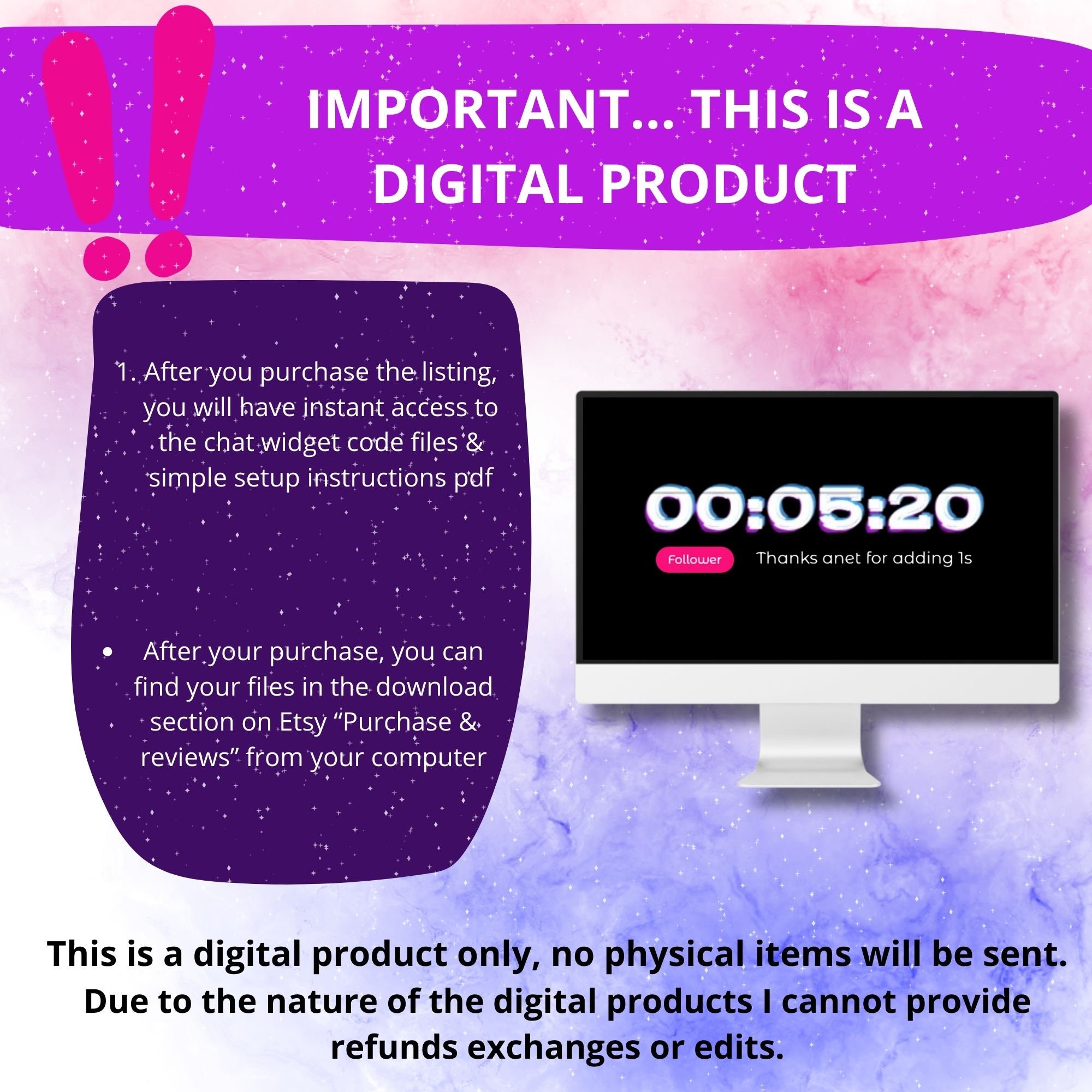 Glitchy Subathon and Megathon 30 Min Timer Streamelements Widget ...