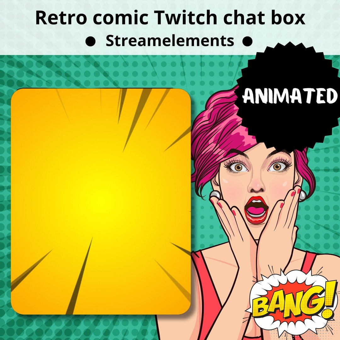 Animated Retro Comics Twitch Chat Box. Setup in Streamelements. Ideal ...