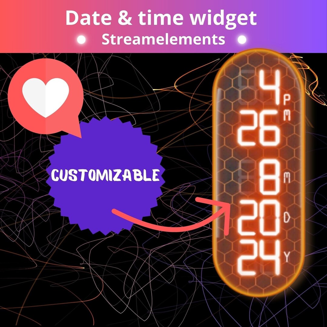 Retro Nixie Tube Date and Time Stream Widget for Twitch, Customizable ...
